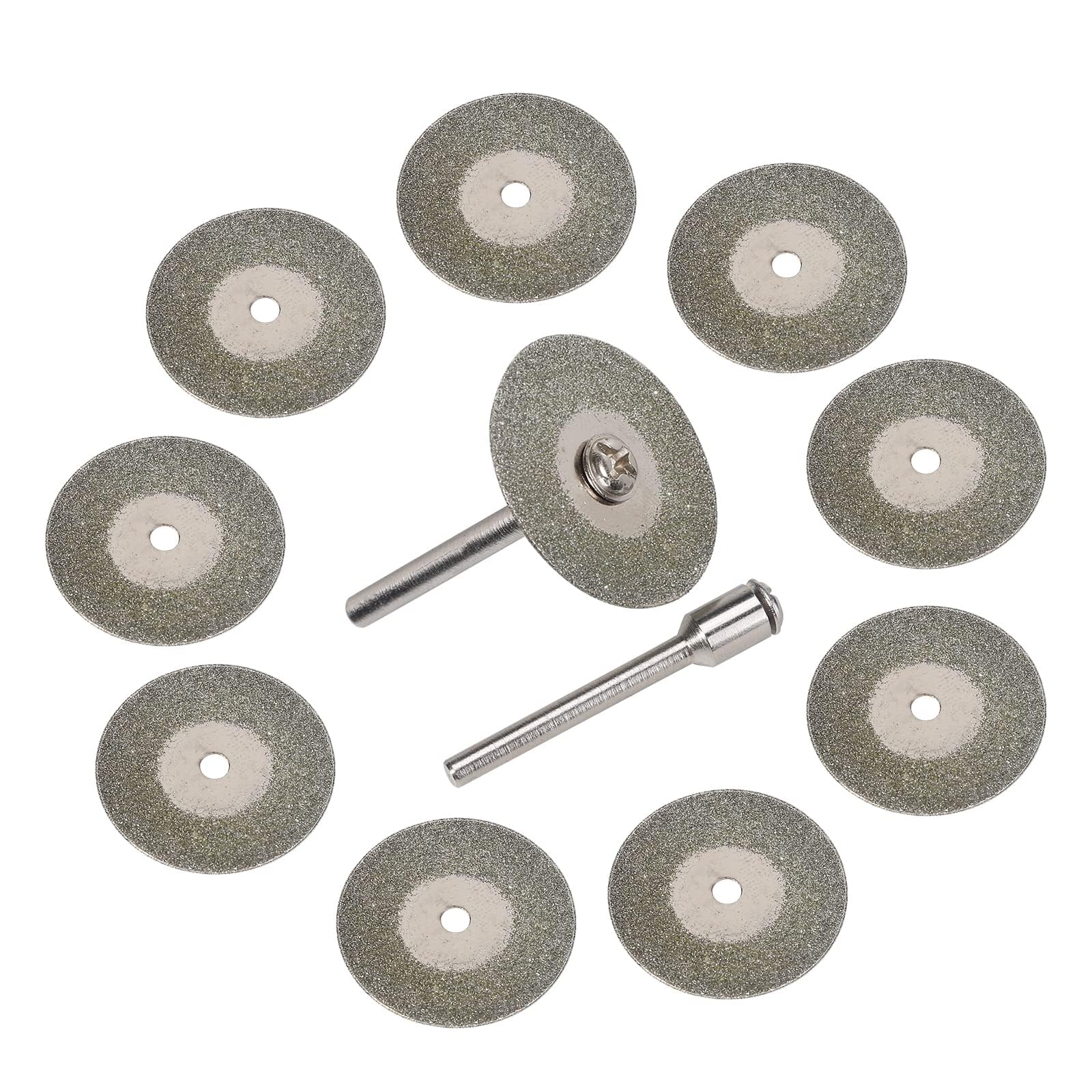 Full Sand Diamond Wheels 3mirrors Tungsten Electrode Sharpener Blades Replacement Cutting Wheels Tig Welding Discs 10pcs 25mm 0.5mm w/ 2 CNC Connecting Rods Compatible with Dremel Rotary Tools