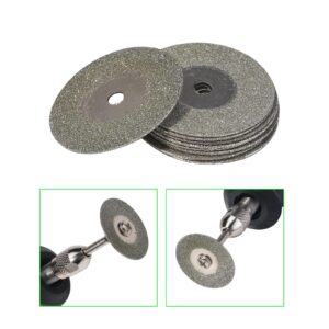 Full Sand Diamond Wheels 3mirrors Tungsten Electrode Sharpener Blades Replacement Cutting Wheels Tig Welding Discs 10pcs 25mm 0.5mm w/ 2 CNC Connecting Rods Compatible with Dremel Rotary Tools