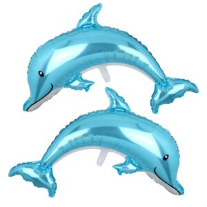 2 pcs dolphin shape splash giant foil mylar balloons birthday party decorations kids gift