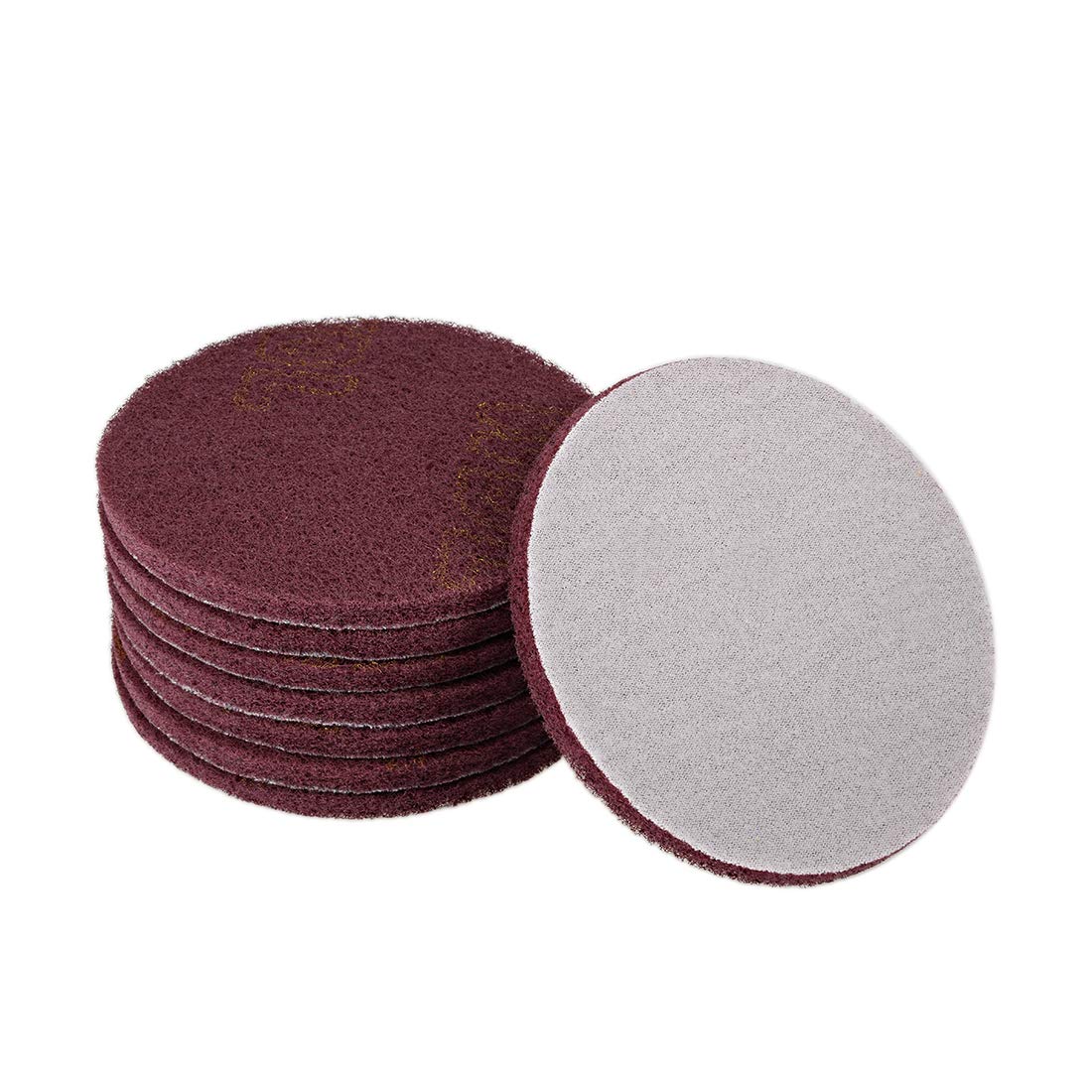 uxcell 5 Inch Scrubber Scouring Pads Drill Scuffing Disc Hoop and Loop Surface Conditioning Disc 8pcs