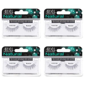 ardell natural lashes false eyelashes sweeties black (4 pack)