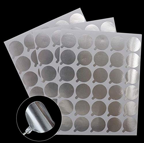 Disposable Eyelash Extension Adhesive Aluminum Foil Glue Pallet Sticker Pads 2.1 cm (300 Pieces,10 Sheets)