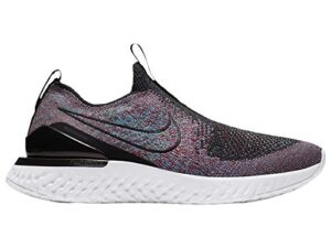 nike women's epic phantom react flyknit black/black/univ red/hyper jade mesh running shoes 11 m us