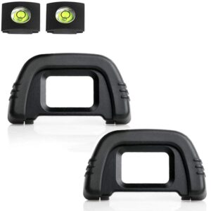 d90 d7000 eyepiece eyecup eye cup dk-21 for nikon d750 d610 d600 d300 d200 d80 d70 d50 camera viewfinder, ulbter eyepiece cover & hot shoe cover -(2+2 pack)