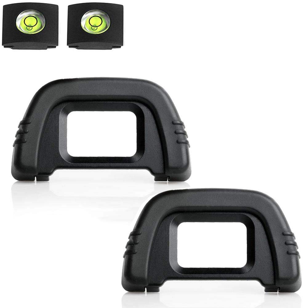 D90 D7000 Eyepiece Eyecup Eye Cup DK-21 for Nikon D750 D610 D600 D300 D200 D80 D70 D50 Camera Viewfinder, ULBTER Eyepiece Cover & Hot Shoe Cover -(2+2 Pack)