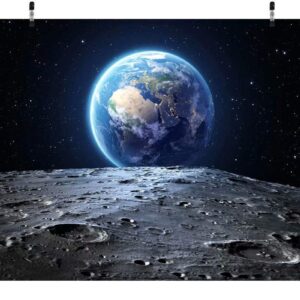 BELECO 7x5ft Fabric Outer Space Backdrop Universe Background Earth Moon Surface Furnished by NASA Planet Stars Photography Backdrop for Birthday Party Decoration Photoshoot Photo Background Props