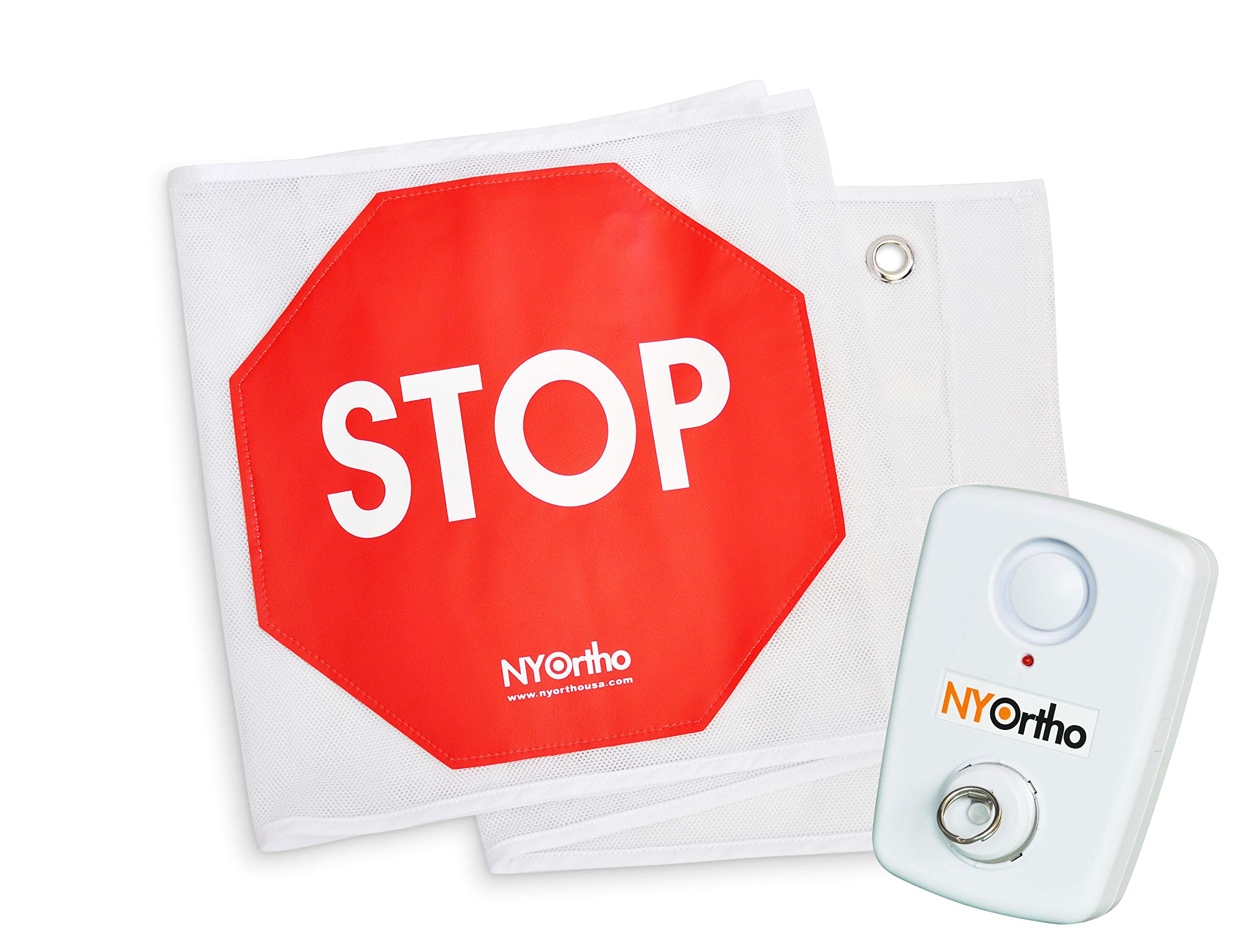 NYOrtho Door Guard Stop Sign Banner | Stop Sign Strip + Alarm | Size: 40" W