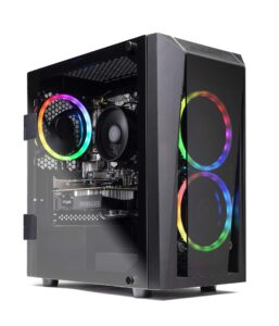 skytech blaze ii gaming computer pc desktop – ryzen 5 2600 6-core 3.4 ghz, nvidia geforce gtx 1660 ti 6g, 500g ssd, 8gb ddr4, rgb, ac wifi, windows 10 home 64-bit