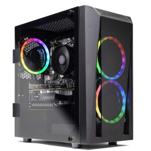 SkyTech Blaze II Gaming Computer PC Desktop – Ryzen 5 2600 6-Core 3.4 GHz, NVIDIA GeForce GTX 1660 TI 6G, 500G SSD, 8GB DDR4, RGB, AC WiFi, Windows 10 Home 64-bit