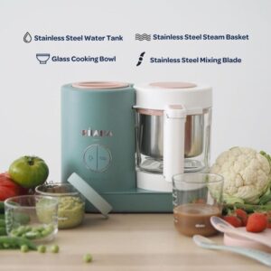 BEABA Babycook Neo Baby Food Maker | Non-Toxic Glass & Stainless Steel | Trusted by Celebrity Moms | Sustainable Baby Food Processor | Global Leader | 34 Servings in 20 Mins