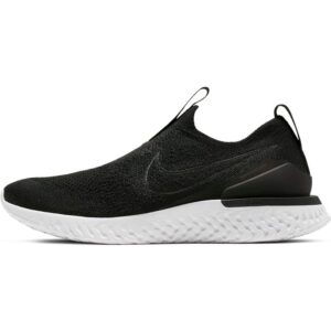 nike women's epic phantom react flyknit running shoes (8.5, black/black-white)