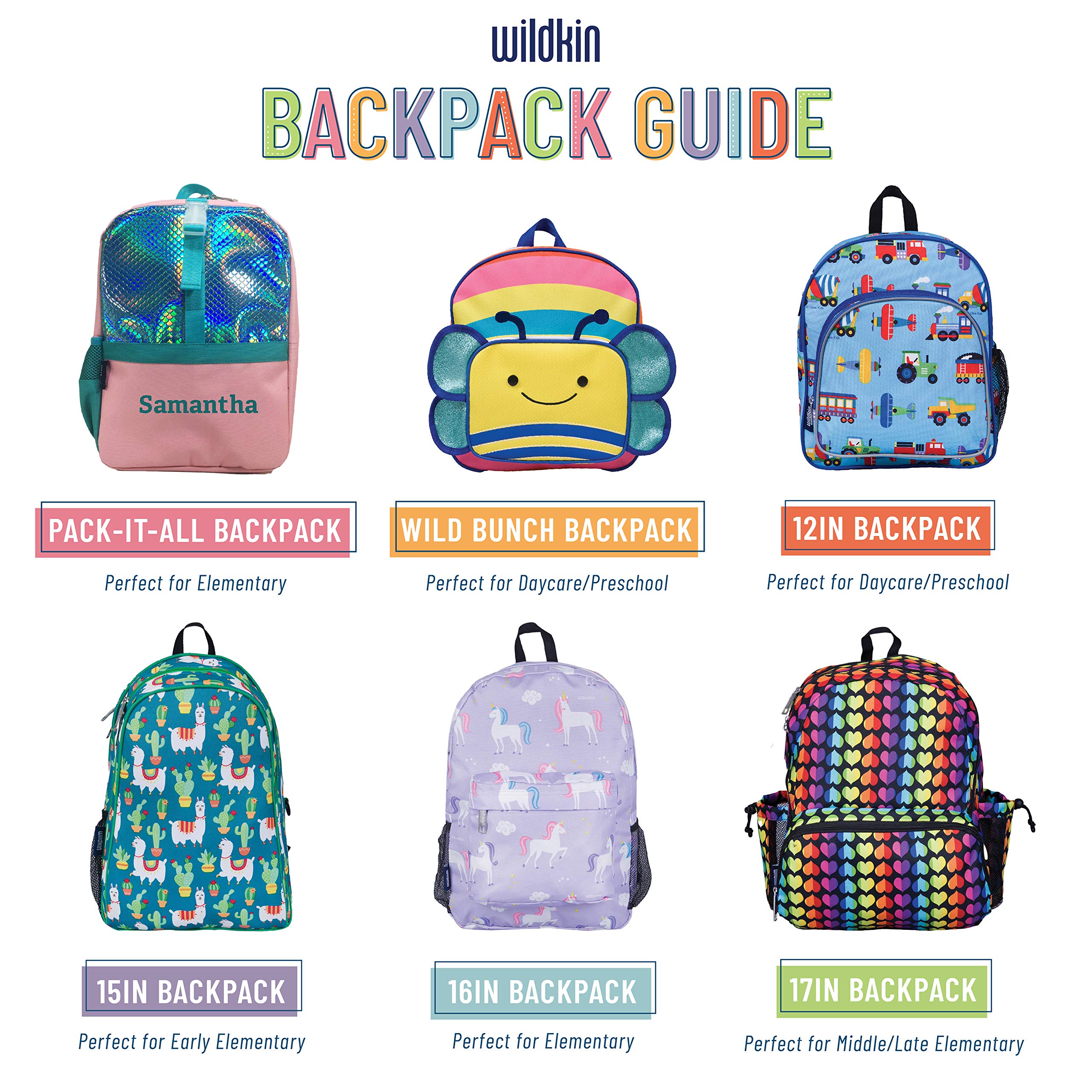 Wildkin 15-Inch Kids Backpack for Boys & Girls, Perfect for Early Elementary, Backpack for Kids Features Padded Back & Adjustable Strap, Ideal for School & Travel Backpacks (Holographic)