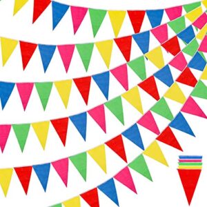 rubfac 1020ft 720pcs colorful pennant banner flags multicolor bunting string triangle flags bulk, garland for grand opening, carnival theme birthday party decoration outdoor events classroom decor