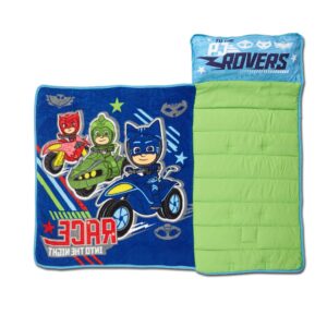 PJ Masks Race Into The Night Nap-Mat - Includes Pillow and Fleece Blanket - Great for Boys and Girls Napping at Daycare, Preschool, Or Kindergarten - Fits Sleeping Toddlers and Young Children