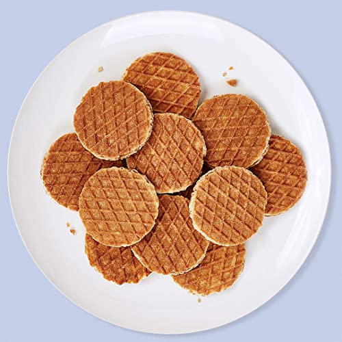 Rip Van Wafels Dutch Caramel Mini Stroopwafels - Low Carb Snacks (3g Net Carbs) - Non GMO Snack - Keto Friendly - Office Snacks - Low Calorie Snack (37 Calories) - Low Sugar (1g) - 32 Pack