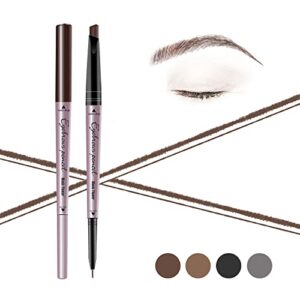 music flower double ended eyebrow pencil, waterproof natural brow enhancing pen, long lasting eye makeup, pack of 1, dark brown