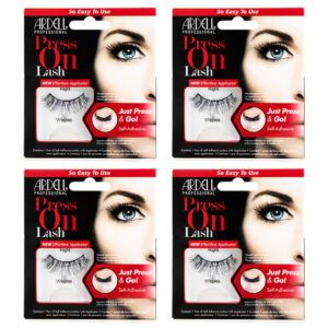 ardell false eyelashes press on lash self-adhesive wispies black 4 pack