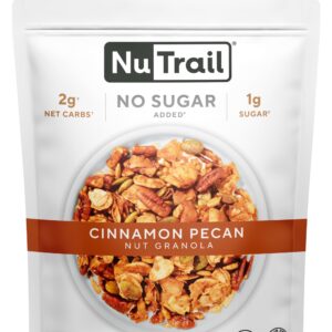 NuTrail Nut Granola Cereal, Cinnamon Pecan, No Sugar Added, Gluten Free, Grain Free, Keto, Low Carb, Healthy Breakfast 8 oz. 1 Count