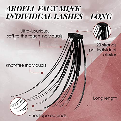 Ardell False Eye Lashes Faux Mink Individuals Long Black 4 Pack