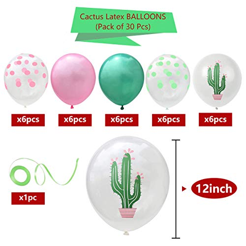 30PCS Cactus Party Balloons for Hawaiian Luau Tropical Party/Birthday Decorations/Summer Theme Carnival Party/Baby Shower