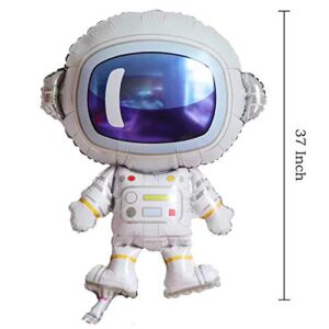 4Pcs Cute Large Size Outer Space Cartoon Balloons Astronaut Balloons Rocket Balloons for Kids Planet Themed Party Supplies Baby Shower Birthday Party。 (colorful)