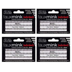 ardell false eye lashes faux mink individuals medium black 4 pack