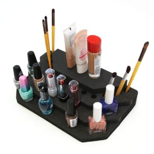 Polar Whale 3 Makeup Lipstick Stands Organizer Tray Pyramid Washable Waterproof Insert for Lipstick Nail Polish Home Bathroom Bedroom Office 11.5 x 7 x 2.25 Inches Black