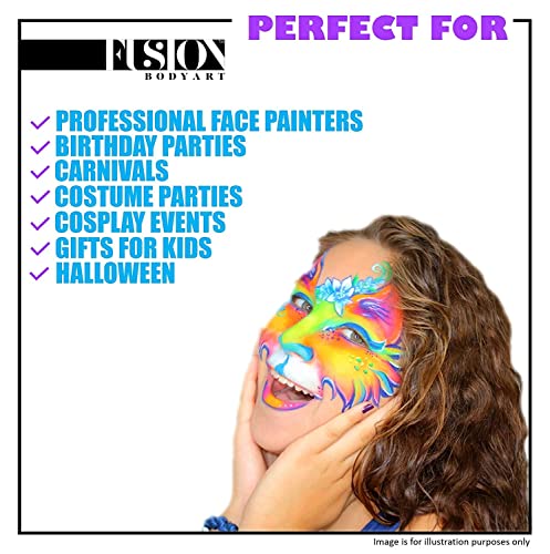 Fusion Body Art Pro Face Paint | Prime Paraffin White (30gm), Professional Quality Water Activated Face and Body Paint Supplies Single Makeup Cake Hypoallergenic, Non-Toxic, Safe, Vegan