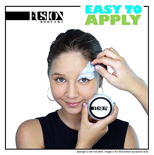 Fusion Body Art Pro Face Paint | Prime Paraffin White (30gm), Professional Quality Water Activated Face and Body Paint Supplies Single Makeup Cake Hypoallergenic, Non-Toxic, Safe, Vegan