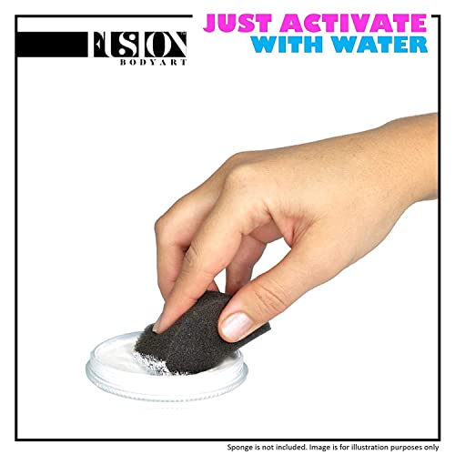 Fusion Body Art Pro Face Paint | Prime Paraffin White (30gm), Professional Quality Water Activated Face and Body Paint Supplies Single Makeup Cake Hypoallergenic, Non-Toxic, Safe, Vegan