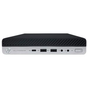 hp elitedesk 800 g4 mini desktop computer - 2.1 ghz intel core i5-8500t six-core - 128gb ssd - 8gb - windows 10 pro (renewed)