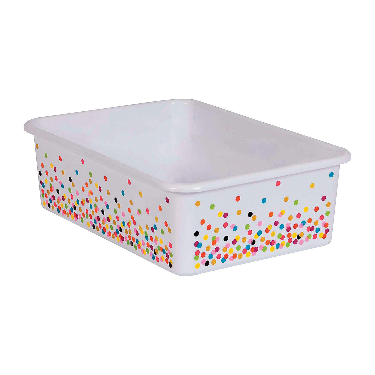 Fun Express Confetti Large Plastic Storage Bin - 1 Piece - Educational and Learning Activities for Kids