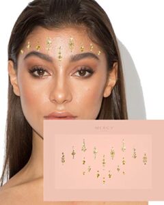 priyanka gold bindis ✮ mercy london crystal indian bindi face jewels gold silver multi packet bridal