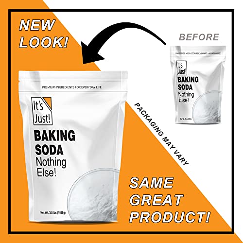 It's Just - Baking Soda, 100% Pure Sodium Bicarbonate, Food Grade, Non-GMO, Made in USA, Cooking, Baking, Aluminum Free (1.25 Pound)