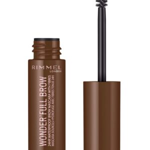 Rimmel London Wonder'Full 24HR Eyebrow Mascara, Long-Wearing, Waterproof, Smudge-Proof, 002, Medium Brown, 0.04oz