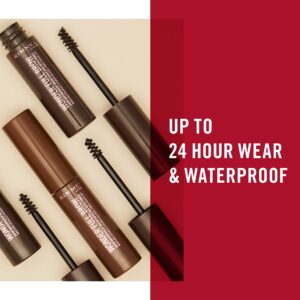 Rimmel London Wonder'Full 24HR Eyebrow Mascara, Long-Wearing, Waterproof, Smudge-Proof, 002, Medium Brown, 0.04oz