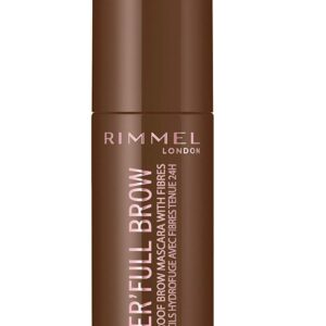 Rimmel London Wonder'Full 24HR Eyebrow Mascara, Long-Wearing, Waterproof, Smudge-Proof, 002, Medium Brown, 0.04oz