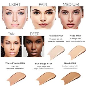 58g PHOERA Foundation Full Coverage Foundation Flawless Concealer Foundation Matte Oil Control Concealer Long Lasting Moisturizing Base Liquid Cover Cream Colour Changing Foundation for women&girls