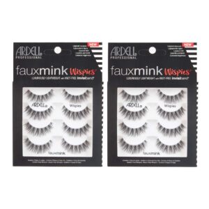 ardell false lashes faux mink wispies multipack, 2 pk x 4 pairs