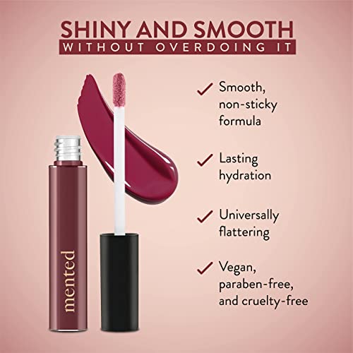 Mented Cosmetics | Berry Pink Lip Gloss Shade, Berry Me | Vegan, Paraben-Free, Cruelty-Free Gloss Topper | Long Lasting and Moisturizing Lipgloss