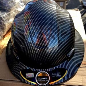 true-Safety Helmet Modern Black/Silver Fiberglass Hard Hat with Cool Air Flow System