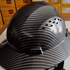 true-Safety Helmet Modern Black/Silver Fiberglass Hard Hat with Cool Air Flow System