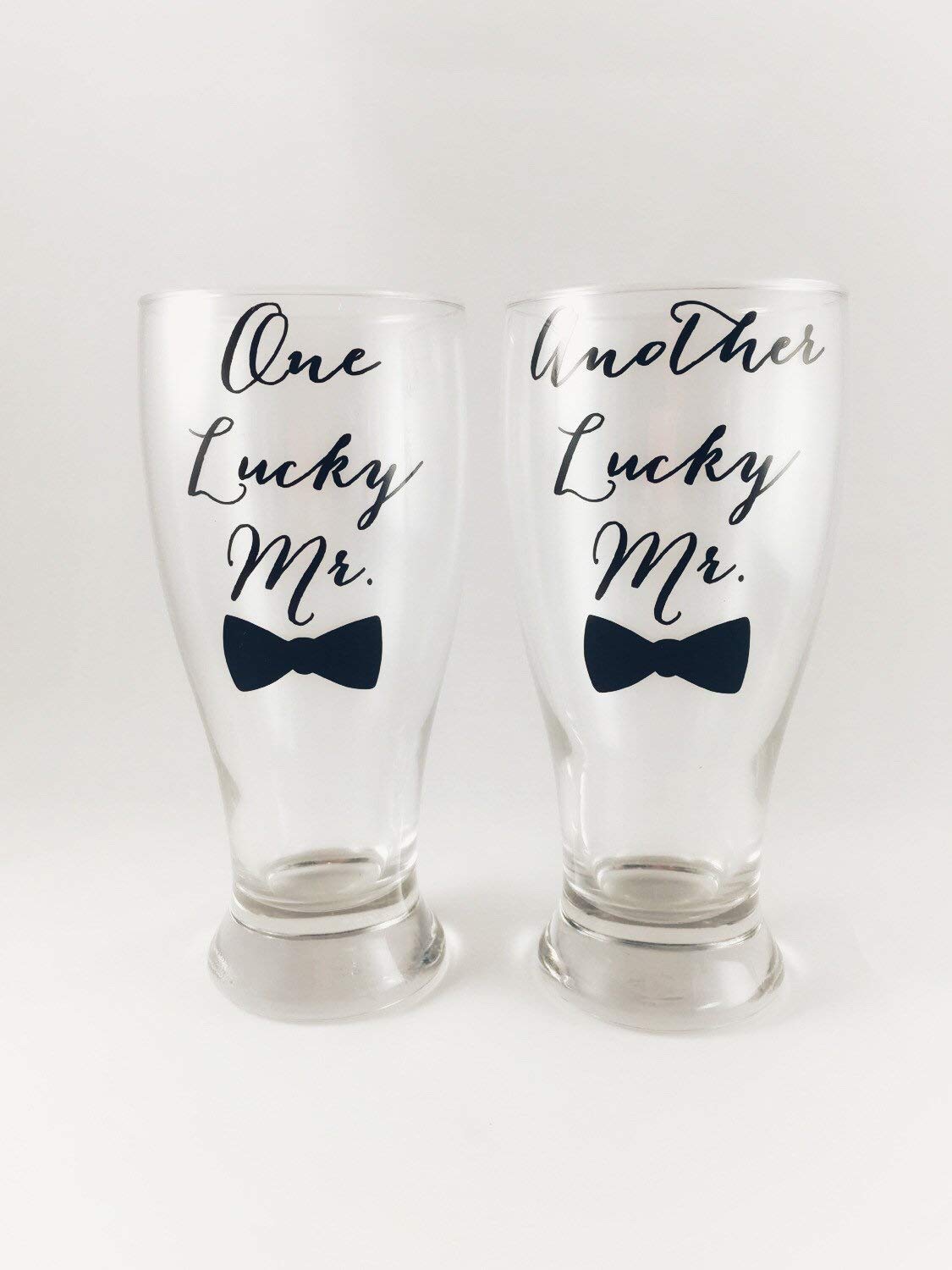 Gay Wedding Gifts For Men, One Lucky Mr Beer Glass Set, Engagement Gifts for Him, Valentines Day Gift