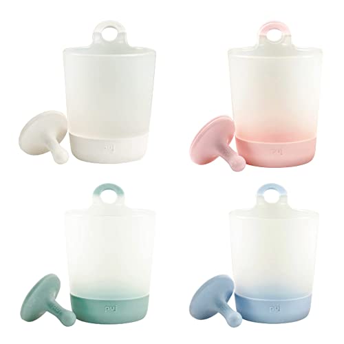 Puj Phillip Cups for Kids - Hangable Training Cups - Rinse-and-Play Reusable Plastic Cups with Grippy Hooks - Dishwasher Safe - Frustration Free Packaging - Set of 4 (Scandinavian)