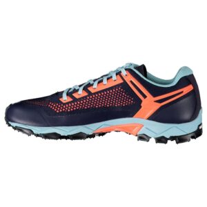 salewa women's ws lite train knitted trail running shoes, premium navy fluo coral 3993, 9