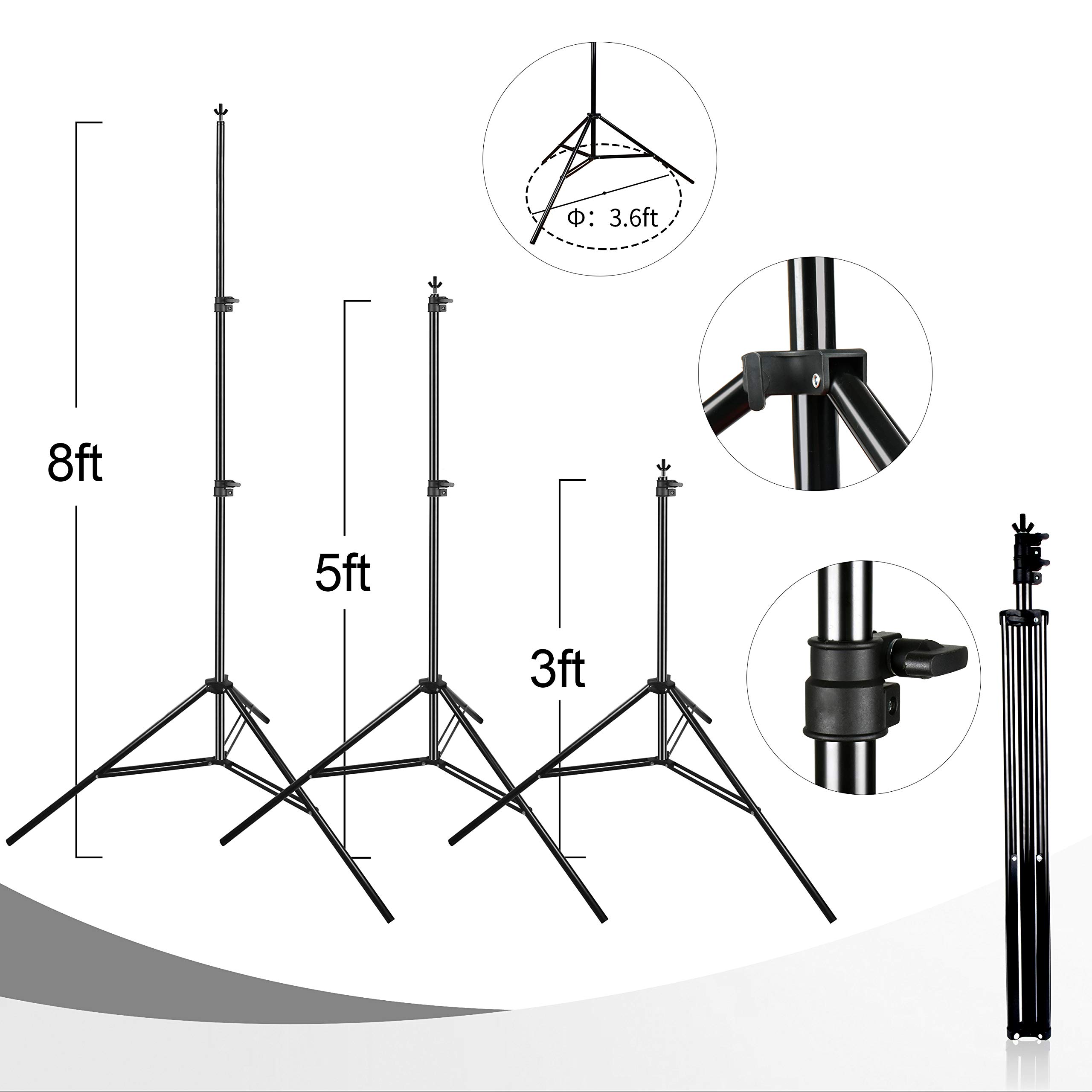 EMART Photography Backdrop Stand, 8 x 8 ft Adjustable Photo Background Holder, Back Drop Banner Stand Support System Kit for Photoshoot Video Studio, Birthday Party