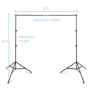 EMART Photography Backdrop Stand, 8 x 8 ft Adjustable Photo Background Holder, Back Drop Banner Stand Support System Kit for Photoshoot Video Studio, Birthday Party