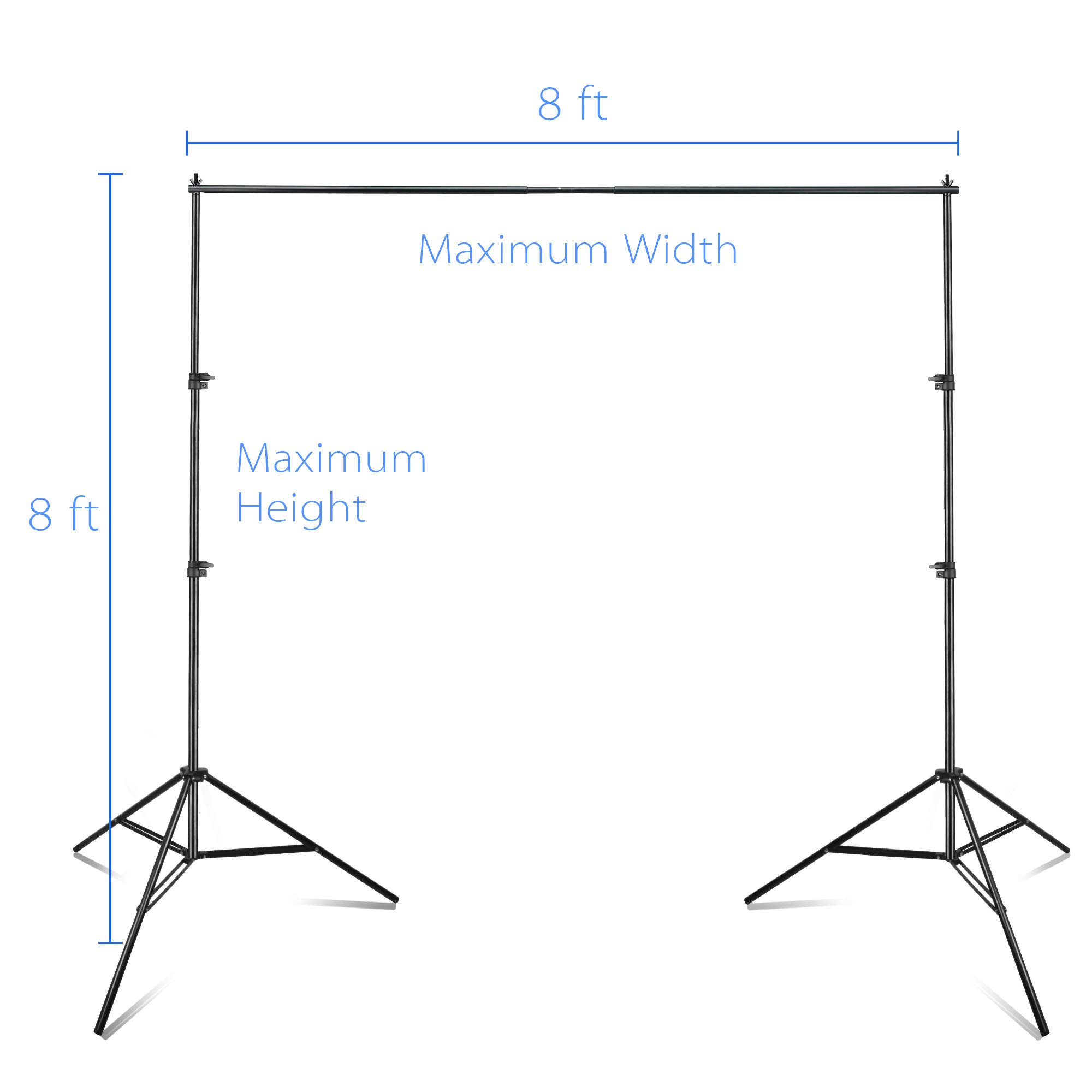 EMART Photography Backdrop Stand, 8 x 8 ft Adjustable Photo Background Holder, Back Drop Banner Stand Support System Kit for Photoshoot Video Studio, Birthday Party