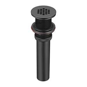 decor star pu-005-tm 1 1/2" bathroom faucet vessel vanity sink grid drain stopper strainer without overflow matte black