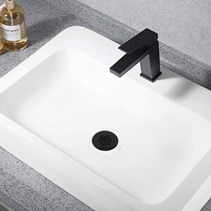 Decor Star PU-005-TM 1 1/2" Bathroom Faucet Vessel Vanity Sink Grid Drain Stopper Strainer Without Overflow Matte Black